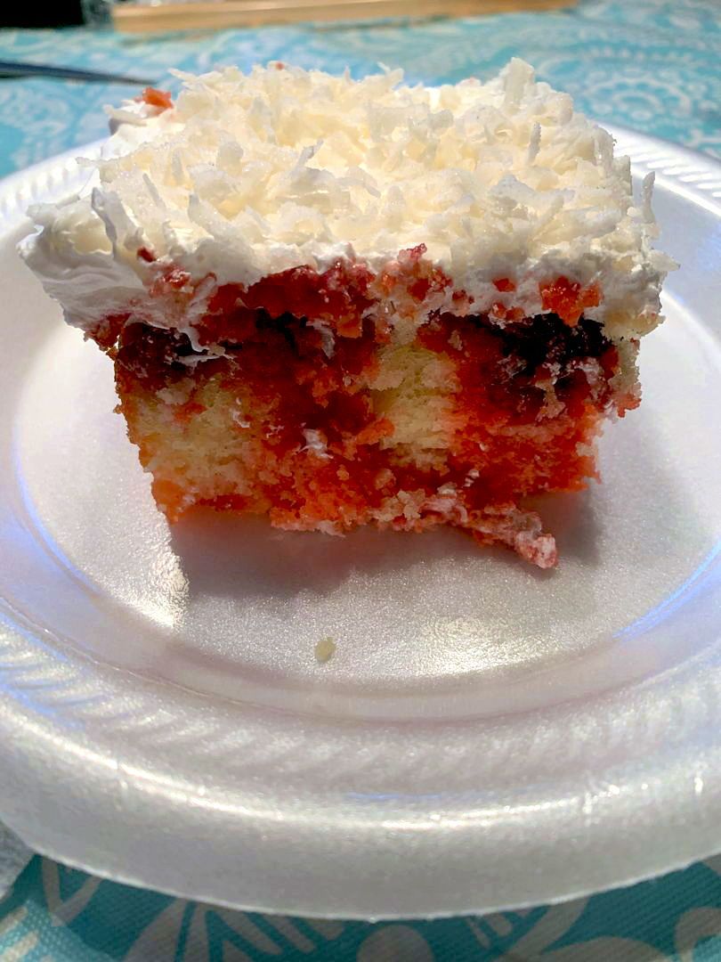 Raspberry Zinger Poke Cake - All We Cook